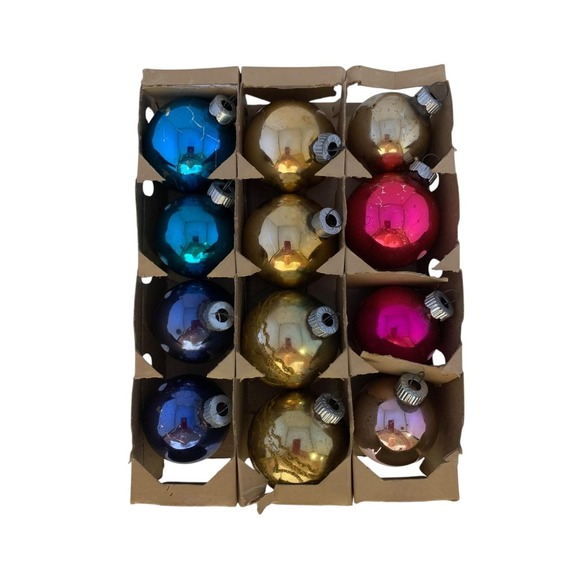 Shiny Brite | Holiday | Vintage Shiny Brite Glass Ornaments Lot 2 Boxed ...